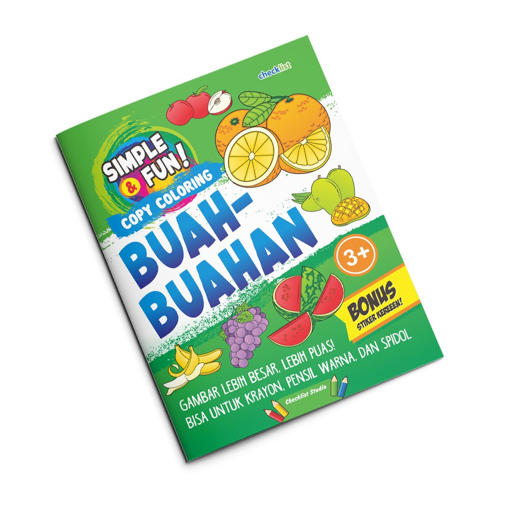Jual Checklist Copy Coloring Buah-Buahan (Simple & Fun) Bonus Stiker ...