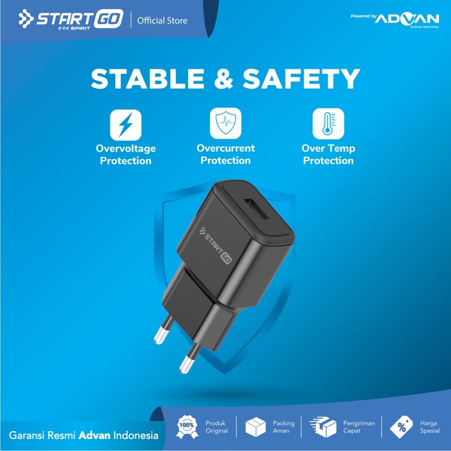 Jual StartGo Power Up Charger Smart 18watt Quick Plug Wall Charger USB ...