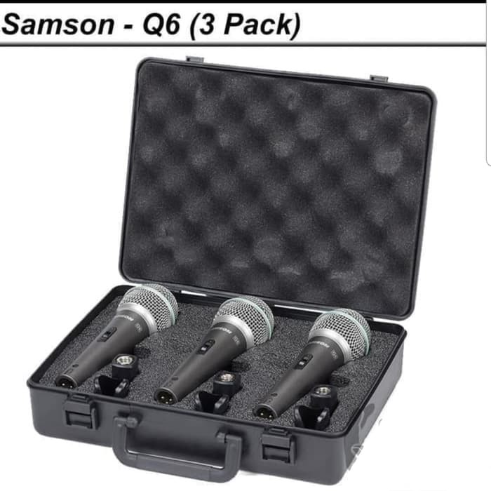 Jual Samson Q6 Q-6 Dynamic Microphone Package Original - Isi 3 ...