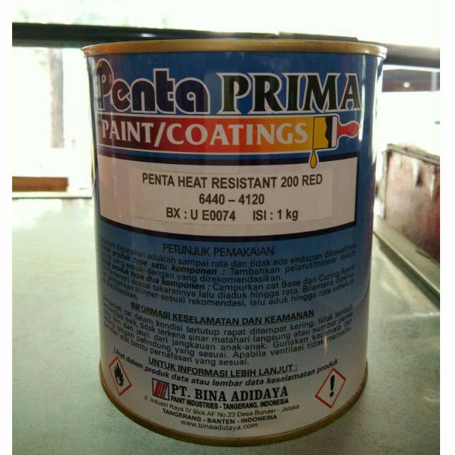 Jual Cat Tahan Panas 200 Derajat (Red) Penta Supergloss / Heat Resistant / High Temperature / Hi ...