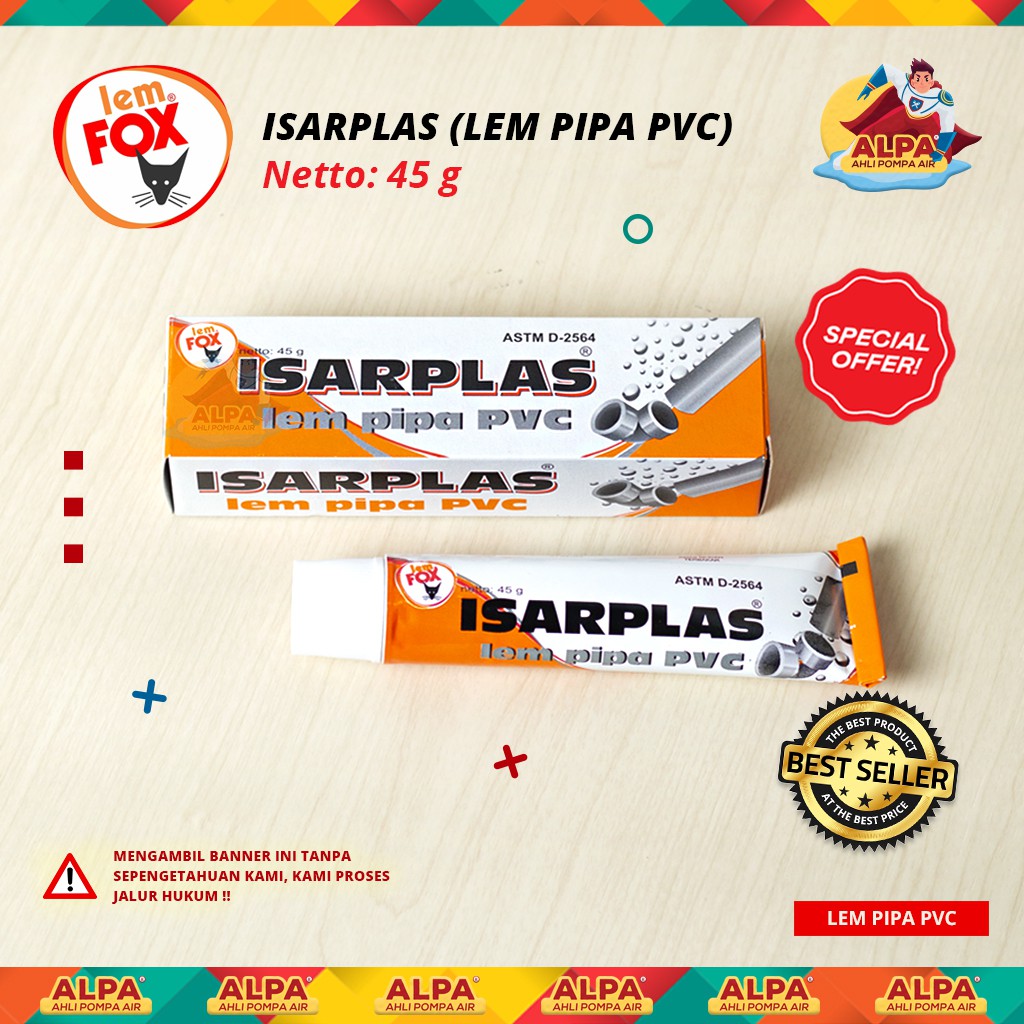 Jual Lem Pipa ISARPLAS Tube / Lem Pralon PVC 45gr (ORIGINAL) | Shopee Indonesia