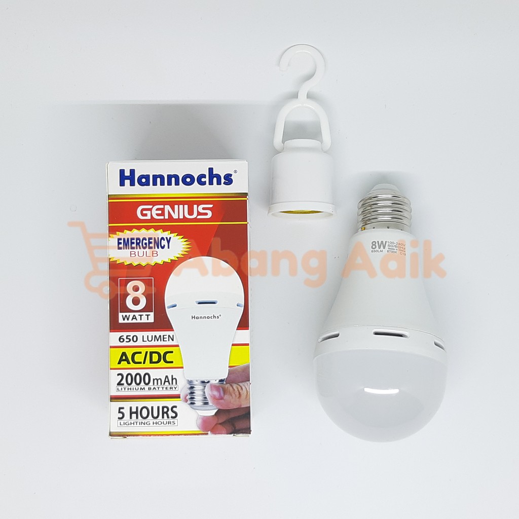 Jual Hannochs genius 8w emergency bulb / lampu led darurat magic ac dc ...