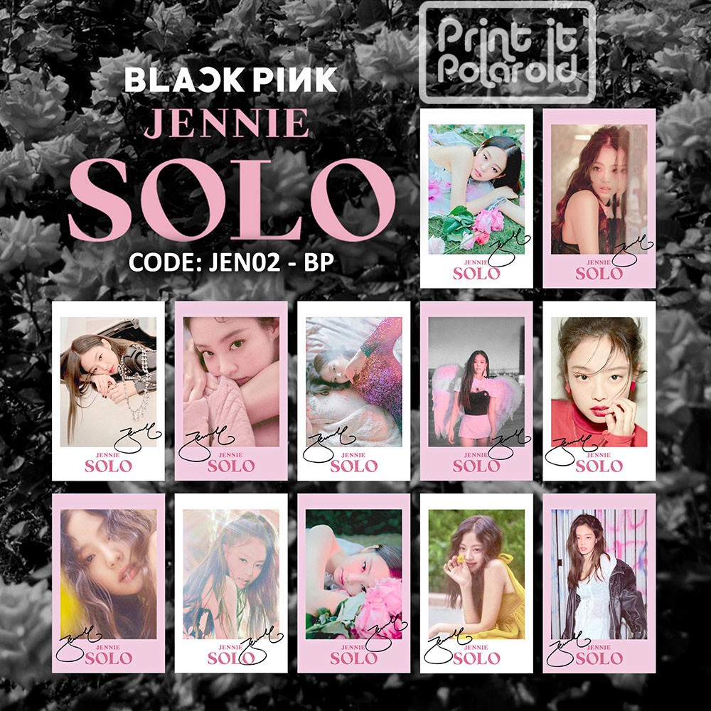 JENNIE SOLO isi 12 + TTD BLACKPINK KPOP POLAROID black pink photo card ...