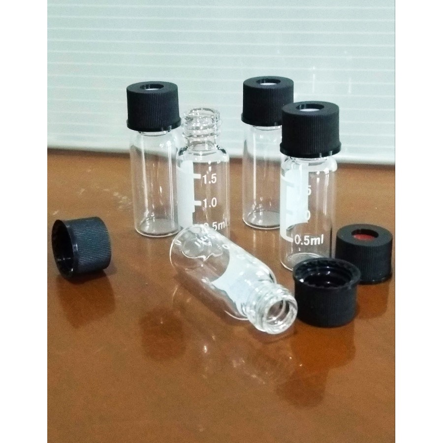 Jual Sample Vial 2 ml isi 10 pcs Clear Botol Vial with Screw Cap Open ...