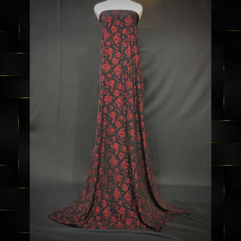 Jual KAIN CRAFT MOTIF KEMBANG GLITTER craf gliter / HARGA PER 0.5 METER ...