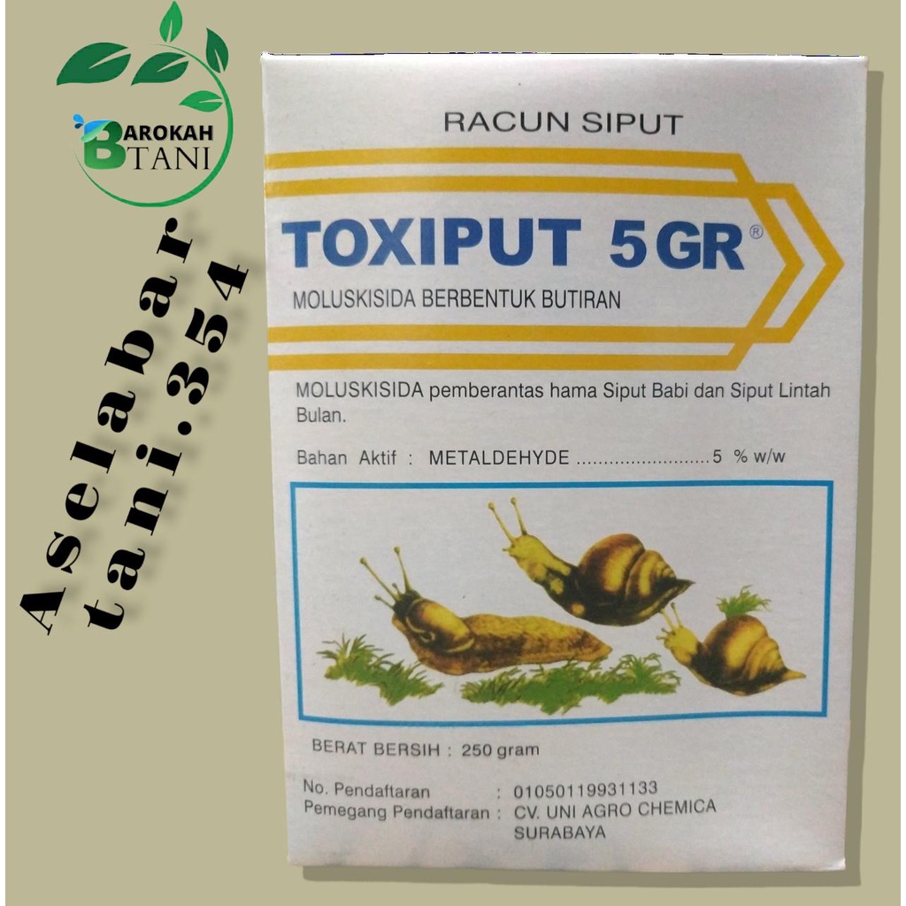 Jual Inseksida toxiput 5 GR Isi 250gr Bahan aktif Metaldehyde 5 % ...