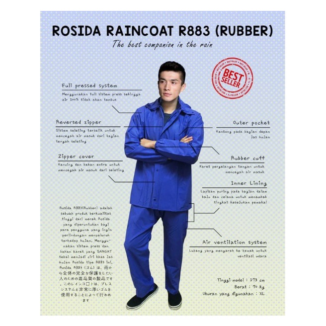 Jual Jas hujan Rosida Original R883 Setelan Mantol | Shopee Indonesia