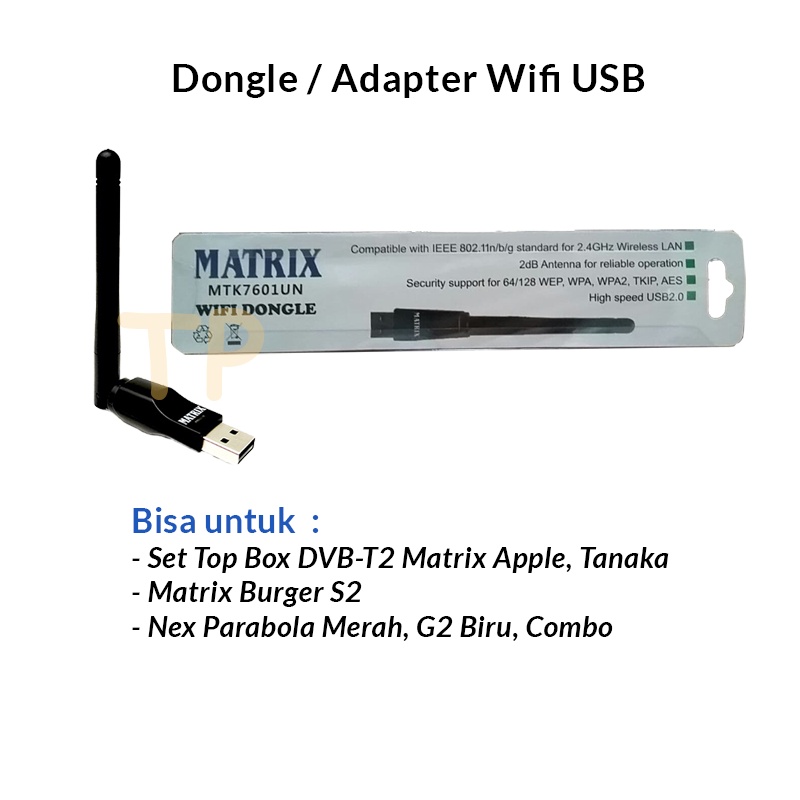 Jual Dongle Wifi MT 7601 Matrix Hitam - Untuk STB TV Digital Receiver Parabola dan Komputer ...