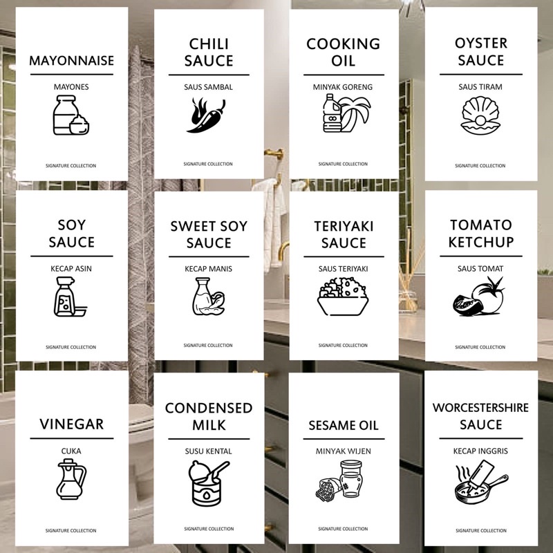 Jual Sticker Vinyl 5.5x8.5cm Stiker Label Bumbu Dapur Aesthetic Estetik ...