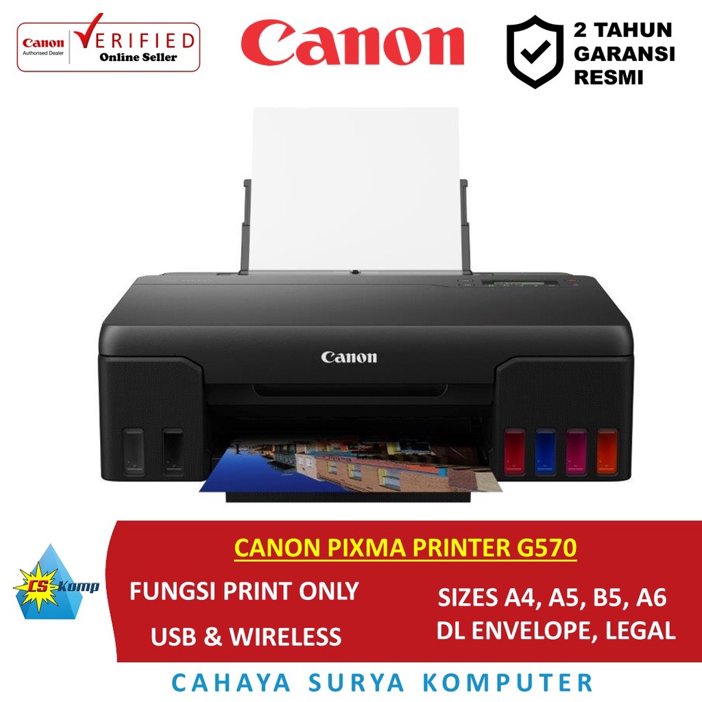 Jual CANON PIXMA PRINTER G570 | Print Only | USB | Wireless | Shopee ...