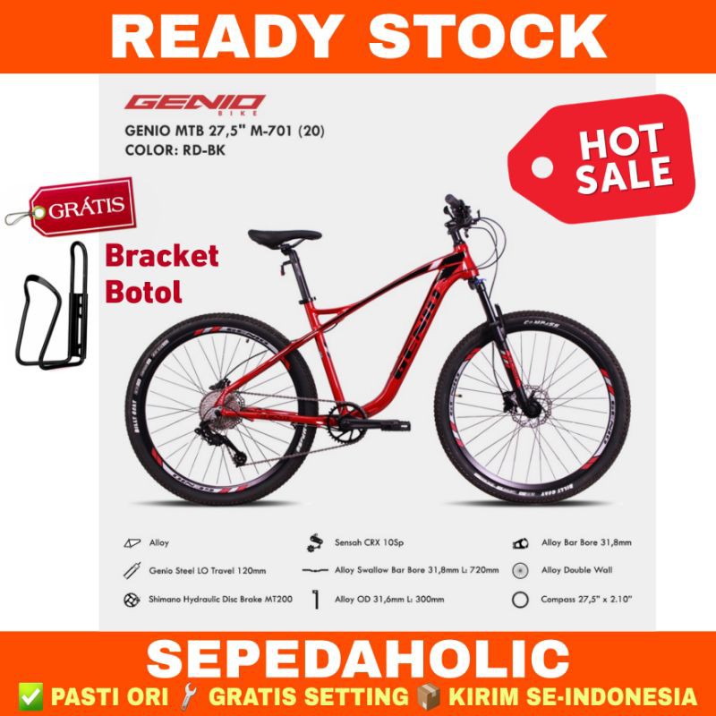 Jual Sepeda Gunung 27.5 Inch MTB GENIO M 701 New Alloy 10 Speed Rem Hidrolik BY UNITED Garansi ...
