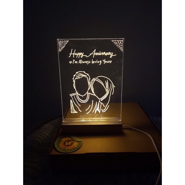 Jual Akrilik LED Custom | Kado Line Art | Mocha Gift | Kado ultah ...