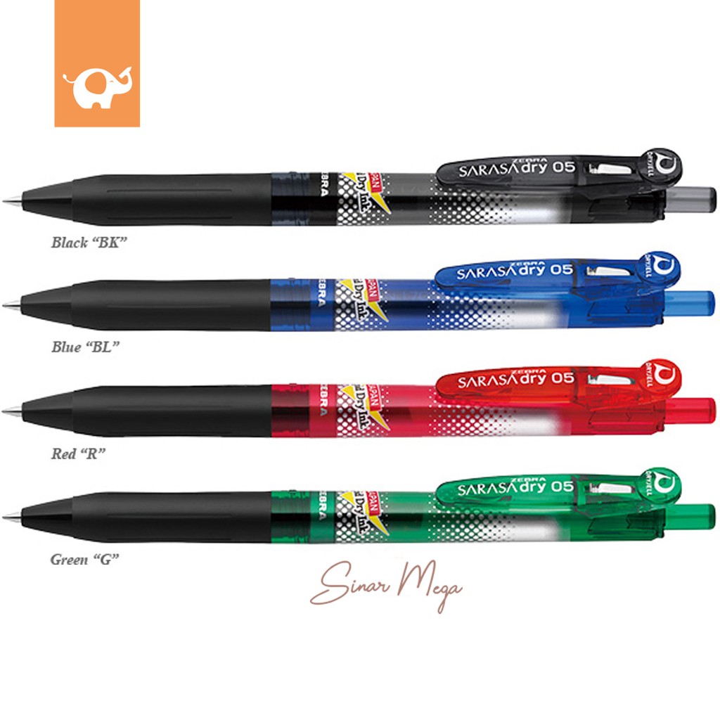 Zebra Sarasa Gel Pen Pulpen Dry 0,5 / Ballpoint Pena Murah Berkualitas ...