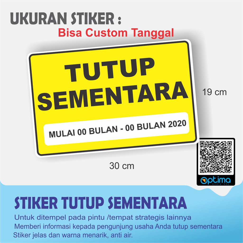 Jual STIKER TUTUP SEMENTARA,,BISA CUSTOM TANGGAL | Shopee Indonesia