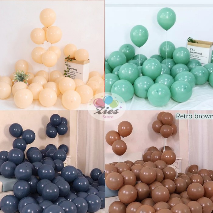 Jual balon latex retro 12 inch / balon latex retro vintage per pack isi ...