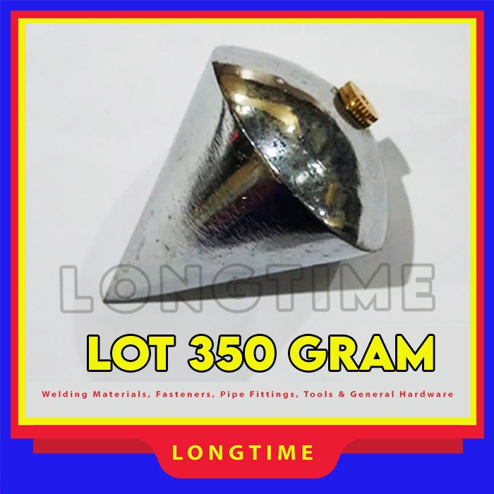 Jual Lot Tukang Bangunan 350 gram Bandul Besi Timbang Kerucut Plumb Bob ...
