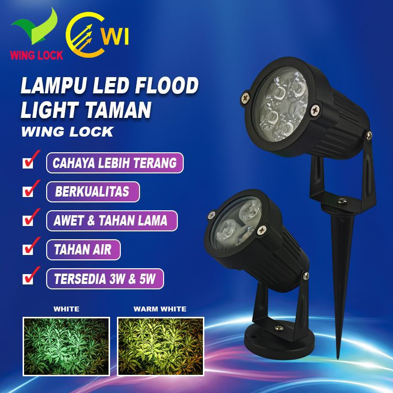 Jual Lampu Taman LED 3 Watt 3 Mata Wing Lock | Shopee Indonesia