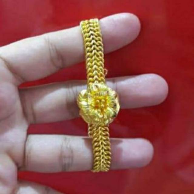 Jual gelang bunga 10 gram Emas LM/London 24K kadar 99,99% | Shopee ...