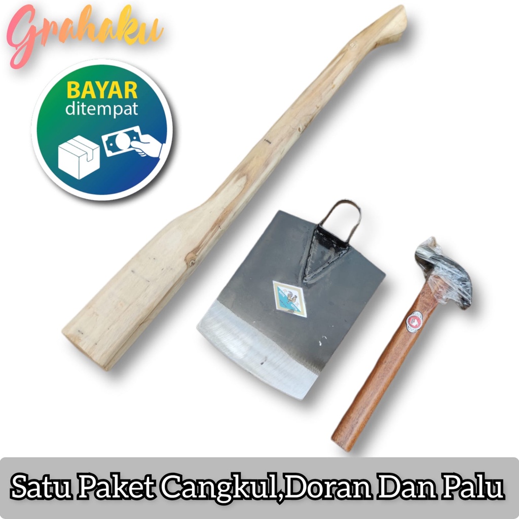 Jual Paket Cangkul Ayam Jago Dan Doran Gagang Kayu - Cangkul Cap Ayam ...