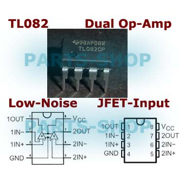 IC TL082 Dual Low-Noise Op-amp JFET-Input TL082CP OpAmp TL 082 DIP-8 Operational Amplifier ...