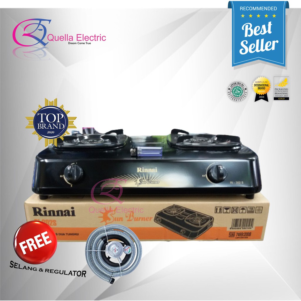 Jual Kompor gas rinnai Ri 302S tungku Burner + PAKET SELANG REGULATOR | Shopee Indonesia