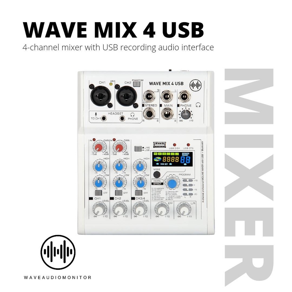Jual WAVE MIX4USB mini mixer audio USB soundcard personal monitor ...