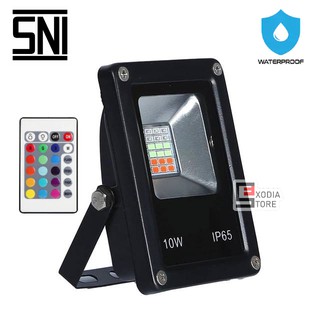 Lampu Sorot Emico SMD LED 10 watt SNI IP65 Lampu Tembak Floodlight Lampu Hias RGB dengan Remote ...