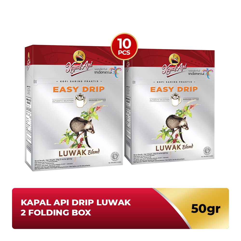 Jual KAPAL API Drip Luwak 2 Folding Box (5 x 10 gr) | Shopee Indonesia