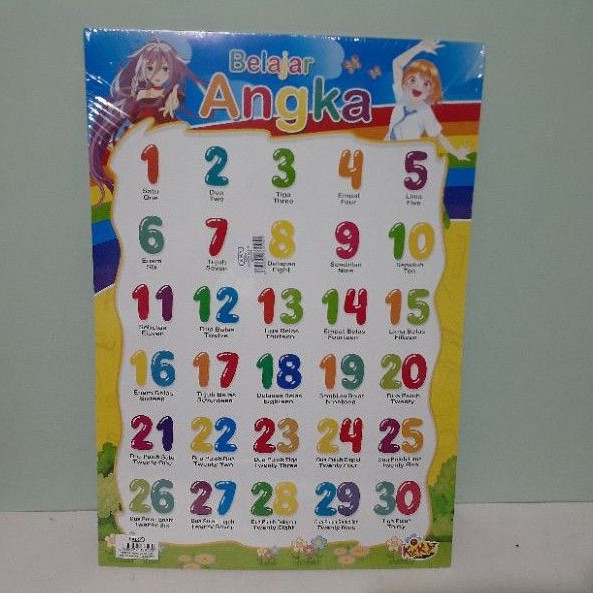 Jual Poster Belajar Angka - Poster Angka / Poster Edukasi Indonesia ...