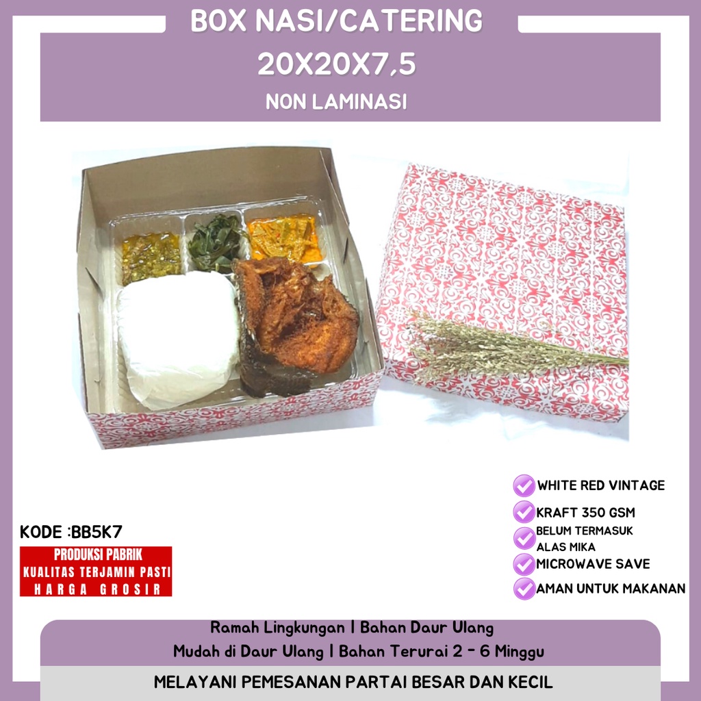 Jual Box nasi Catering Dus Nasi Kotak Dus Catering (B5K7-Order Min.25 ...