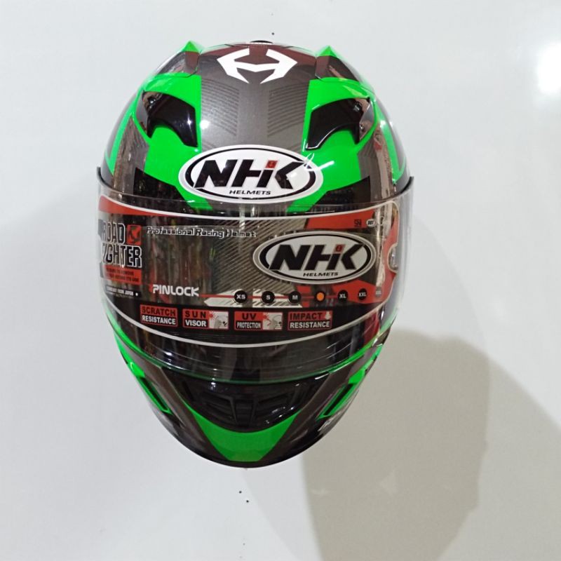 Jual Helm NHK GP 1K motif hijau hitam | Shopee Indonesia