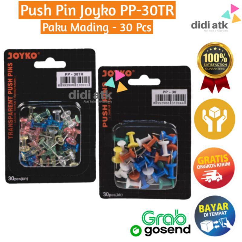 Jual Push Pin Joyko PP-30TR / Jarum Tekan / Paku Mading | Shopee Indonesia
