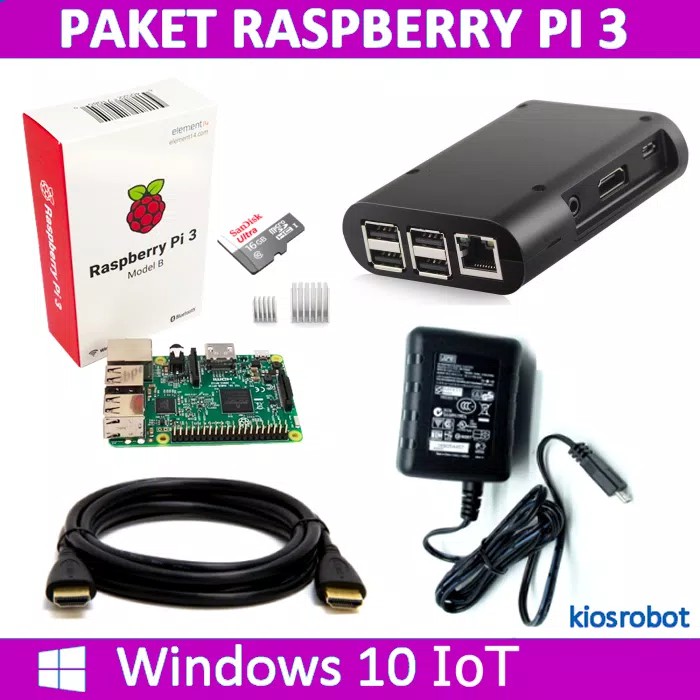 Jual Paket Mini PC Raspberry Pi 3 dengan Windows 10 IoT Core - Model B ...