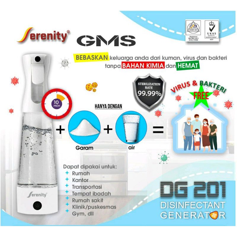Jual Disinfectant Generator Serenity Type DG 201 / +HOCL Disinfectant ...