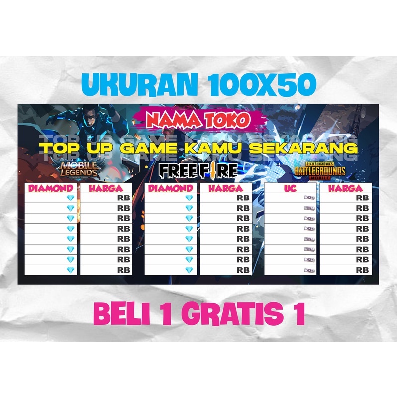 Jual BANNER TOP UP GAME BENNER BENER SPANDUK | Shopee Indonesia