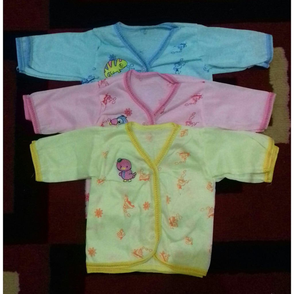Jual Baju Bayi Lengan Panjang SA Warna Sablon PE Newborn Baby Unisex ...