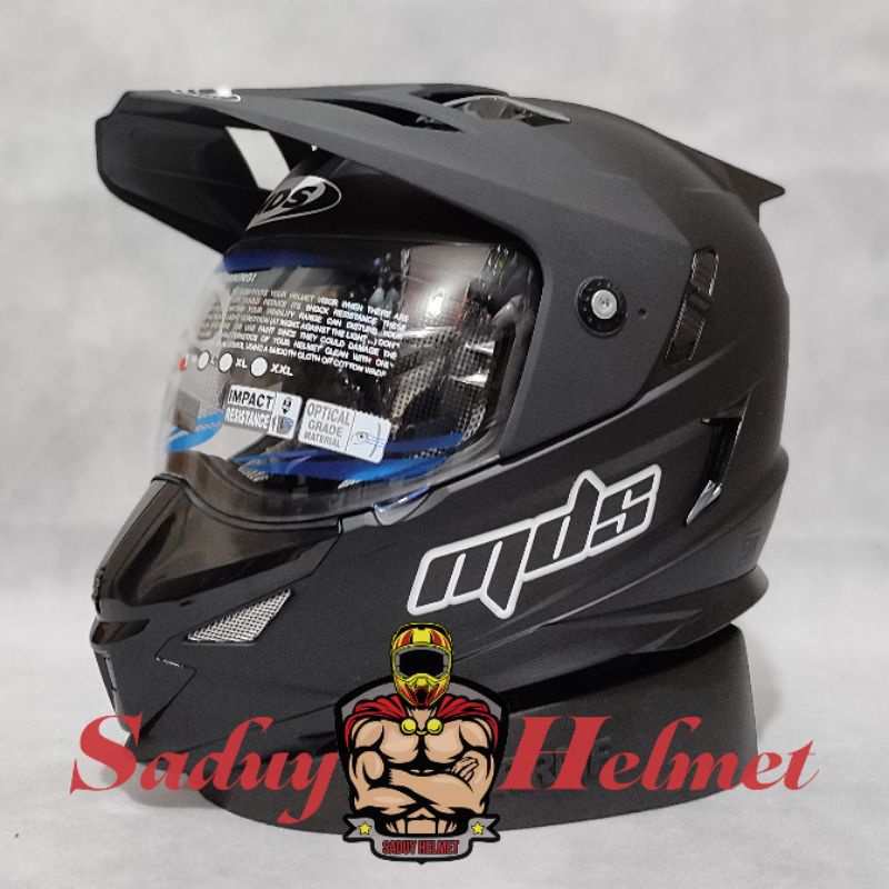 Jual HELM MDS SUPER PRO BLACK MATT / HITAM DOP - FULL FACE SUPER MOTO ...