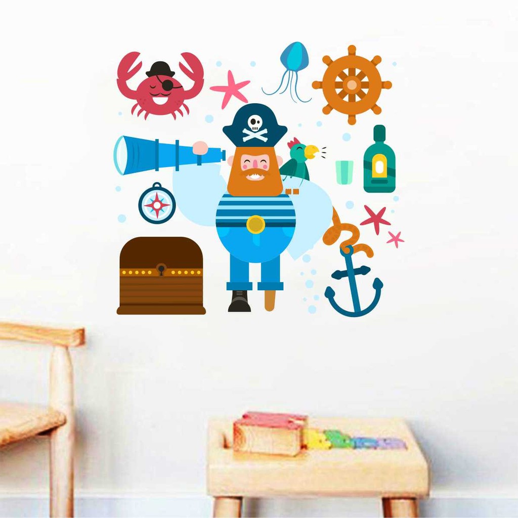 Sticker dinding anak Tema : Bajak laut | pgmall