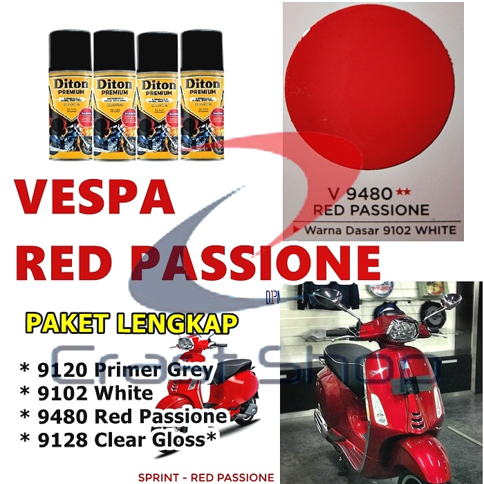 Jual Paket Lengkap Cat Pilox Diton Premium Vespa Red Passione 9480 ...