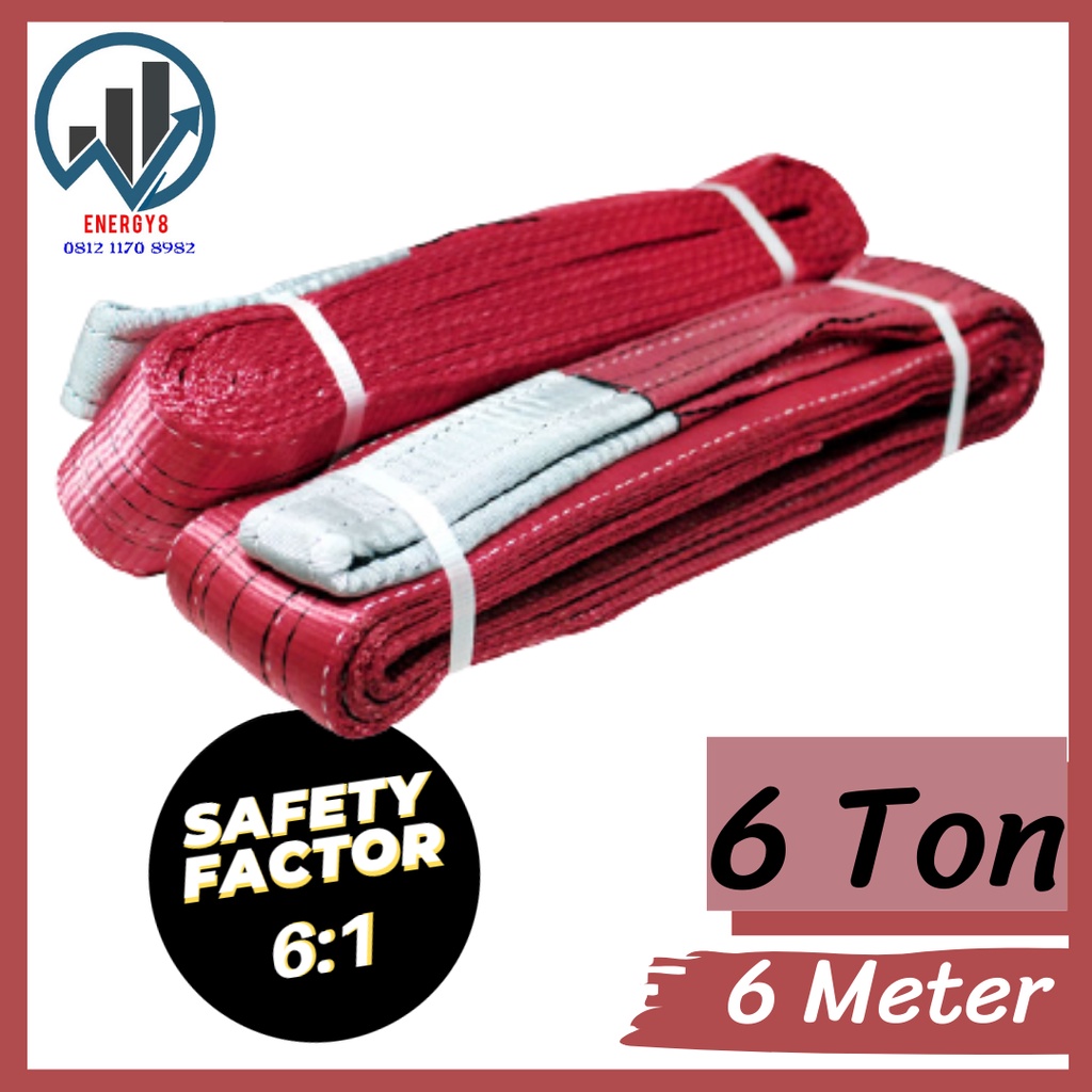 Jual WEBBING SLING 6 TON x 6 METER - DOUBLE PLY WEBBING SLING EYE AND EYE | Shopee Indonesia