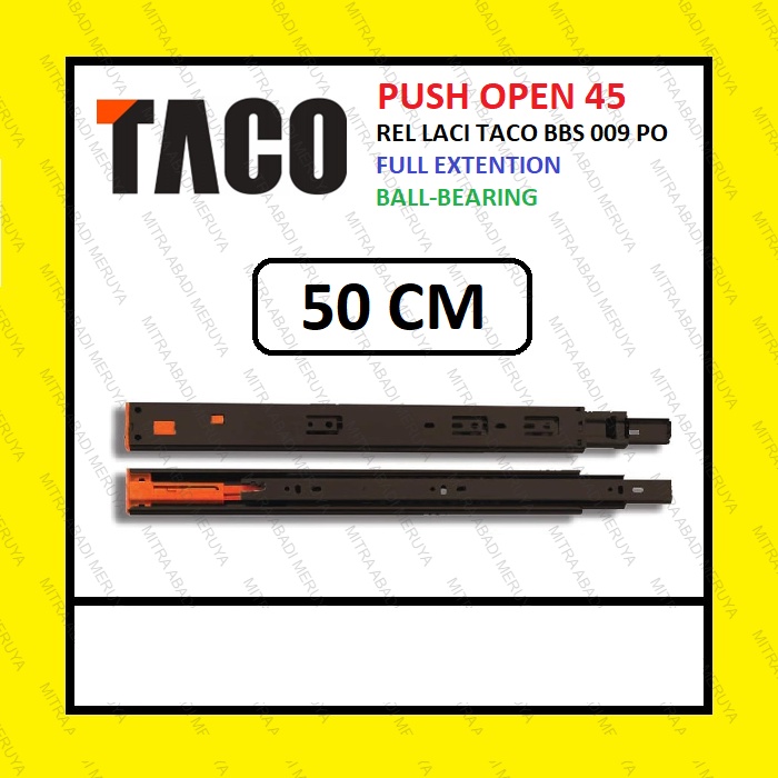 Jual Rel Laci Push Open TACO 45mm - 50cm Rel Laci Dobel Full Extension ...