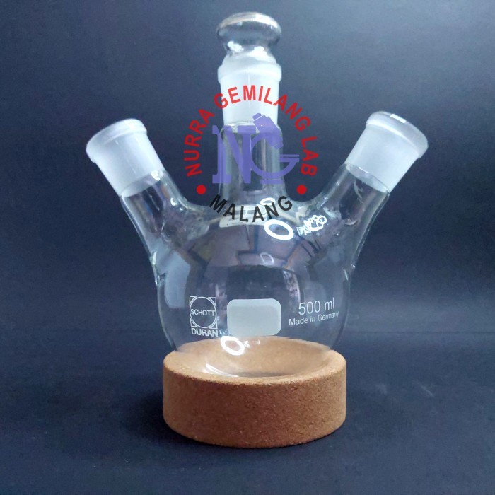 Jual Labu Leher 3 boiling flask 3 neck round bottom 500 ml Duran ...