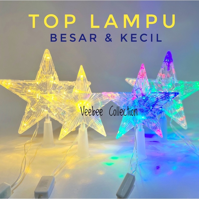 Jual Topper Bintang Lampu LED Pohon natal / ujung pohon lampu/ topper ...