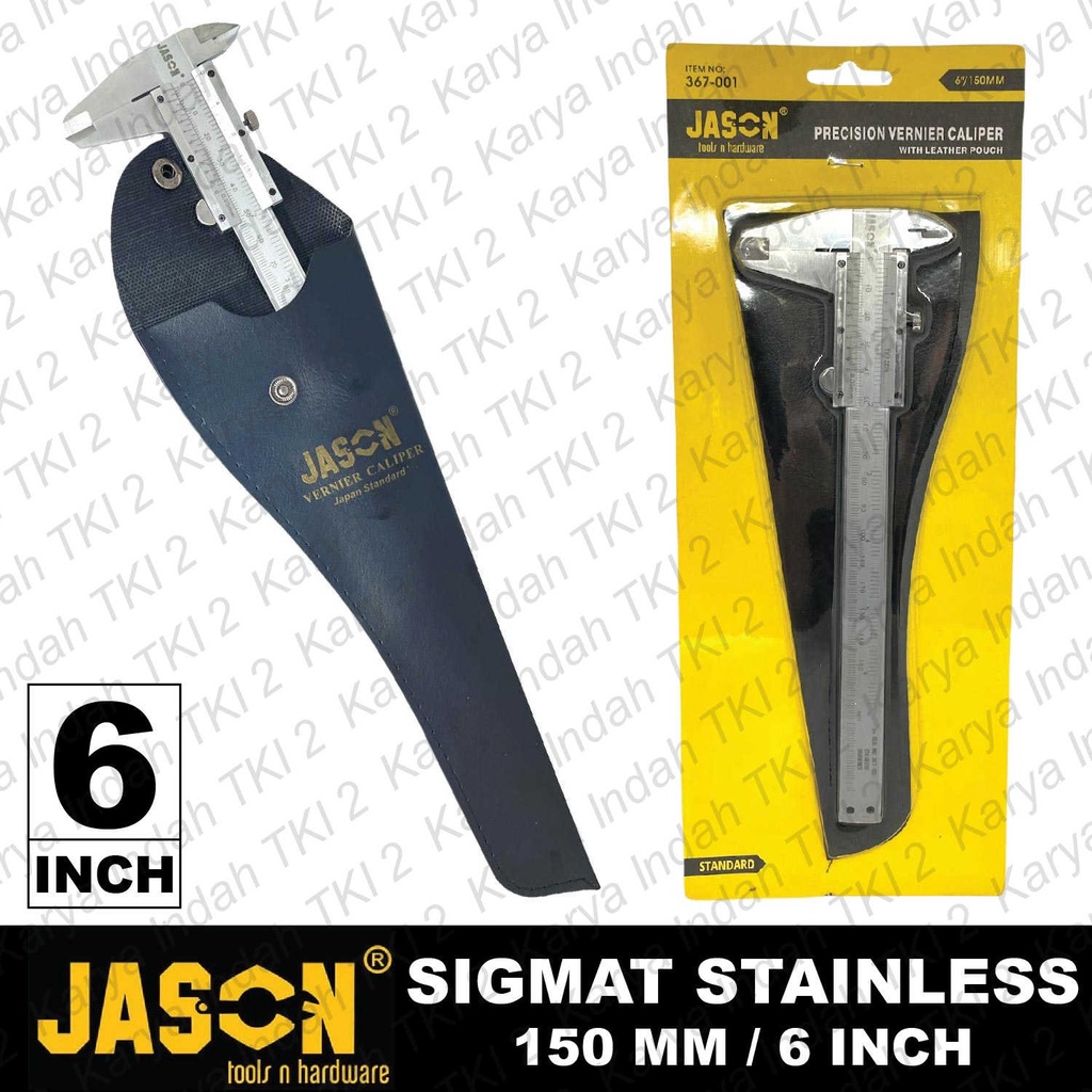 Jual Sigmat 6" JASON Stainless Steel Vernier Caliper 150 mm Jangka Sorong Alat Ukur Manual ...
