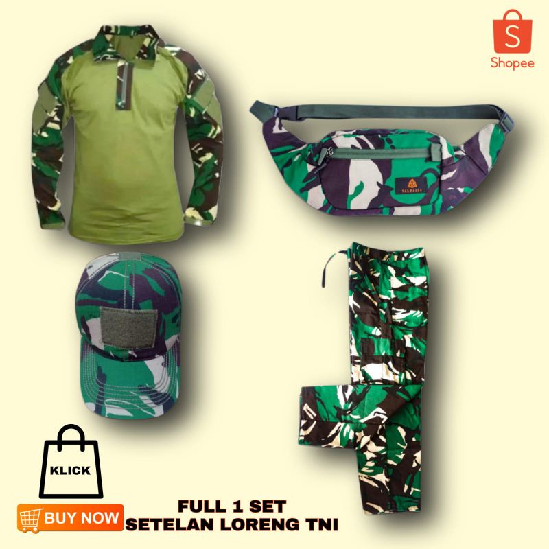Jual Baju setelan BDU loreng TNI tactical,seragam tentara loreng TNI ...