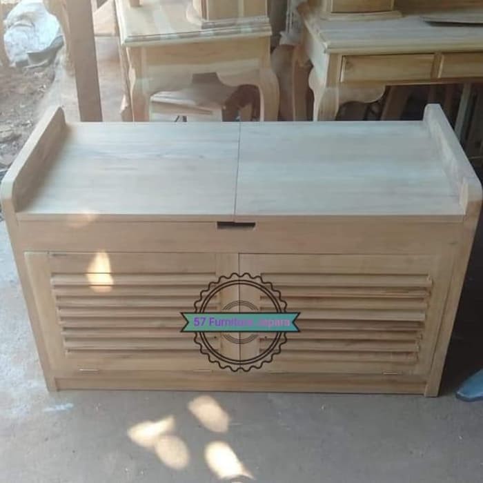 Jual kursi/ tempat penyimpanan magic jati mentahan rak sepatu/ sandal ...