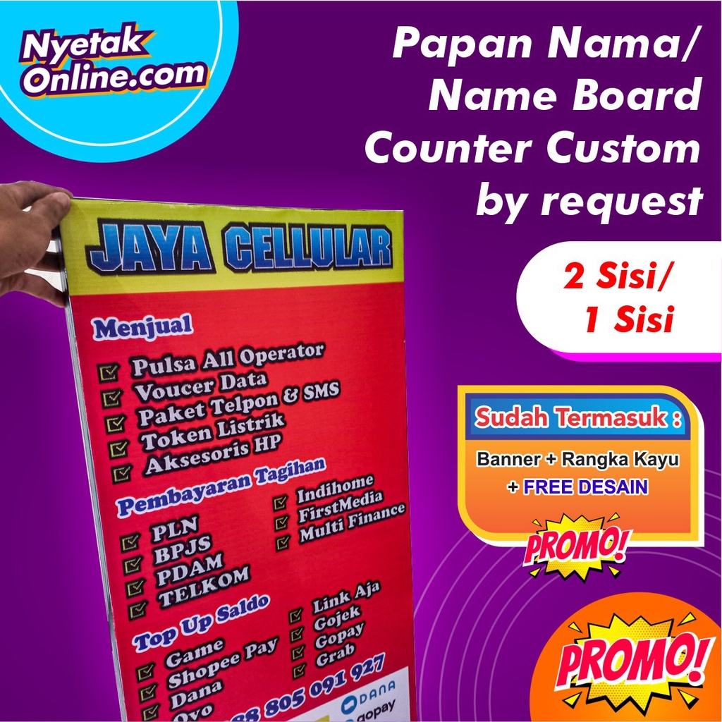 Jual PAPAN NAMA / NAME BOARD Usaha Custom By Request FREE DESIGN ...