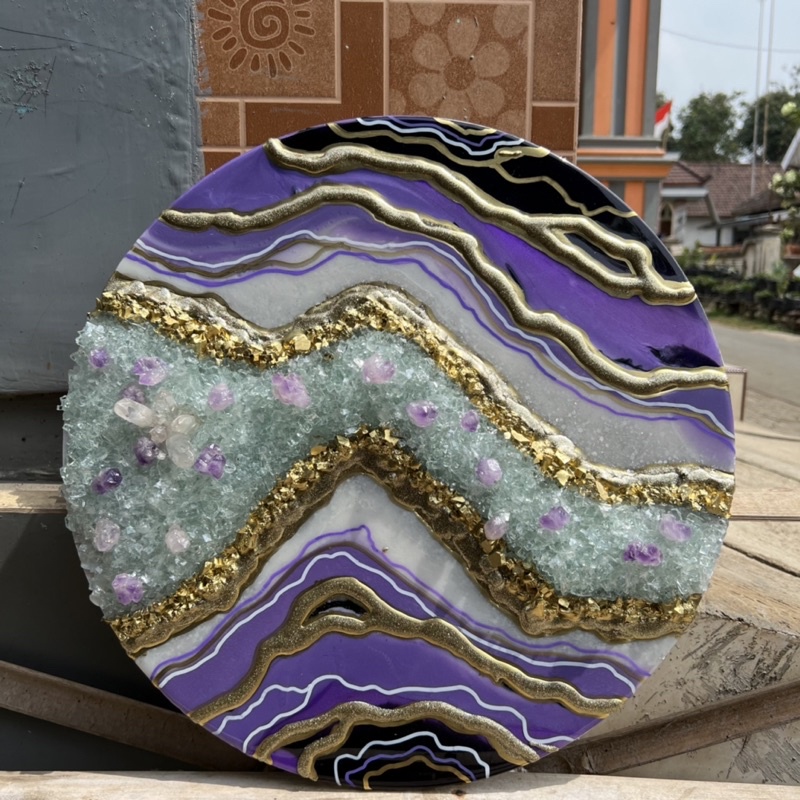 Jual resin geode wll art diameter 40cm lukisan dinding epoxy | Shopee ...