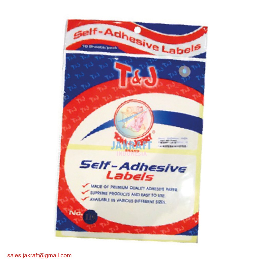 Jual (20 Label) Self-Adhesive Labels T&J No.119 HVS Putih (102 x 152 mm ...