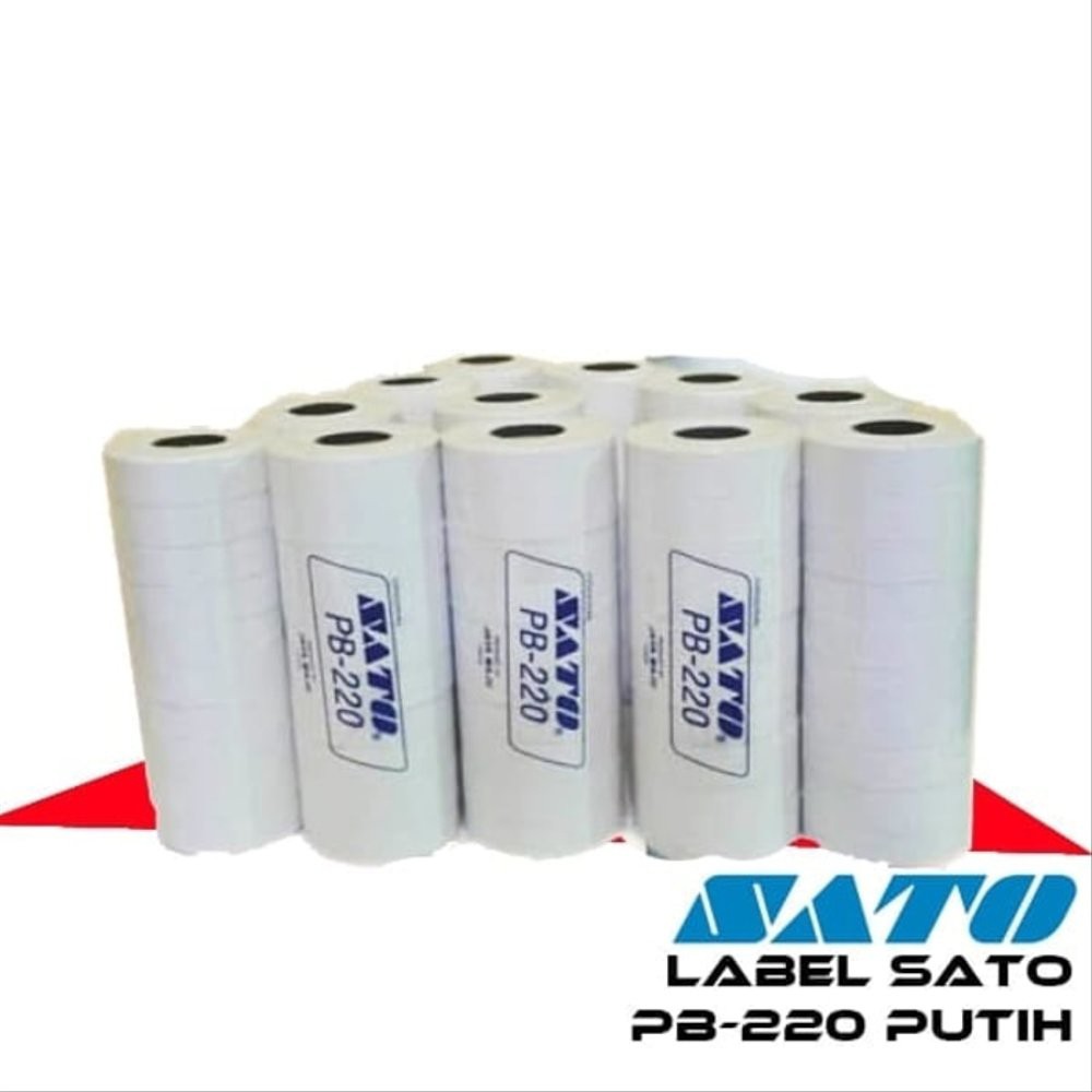 10 roll / Label Harga SATO Original / Price Label SATO PB 220 PUTIH ...